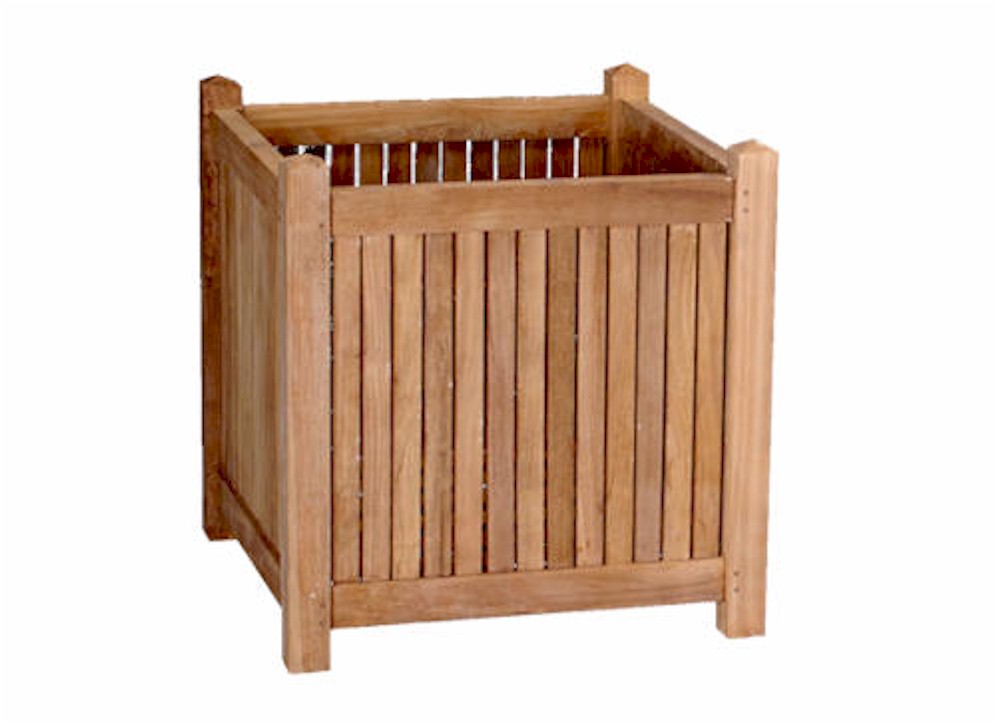 FurnitureTeak: Teak Planter Box - 18" Square Garden